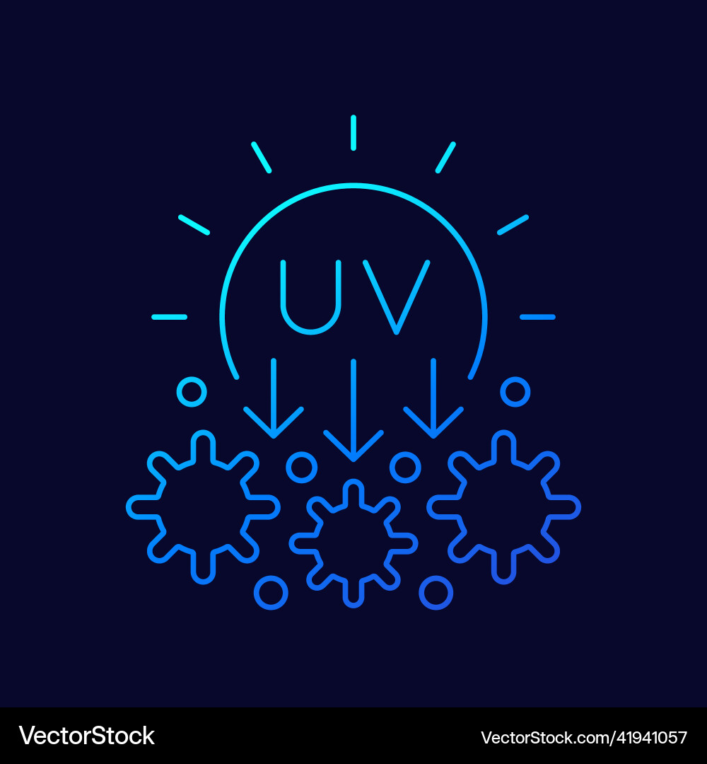 Uv light for disinfection ultraviolet rays icon Vector Image
