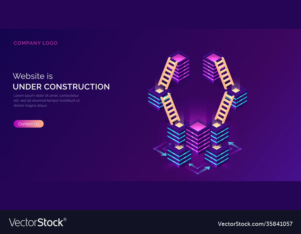 Website under construction maintenance work error Vector Image