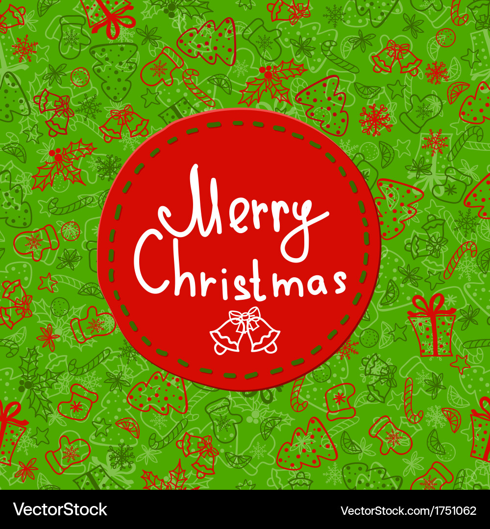 Christmas ball greeting card template Royalty Free Vector