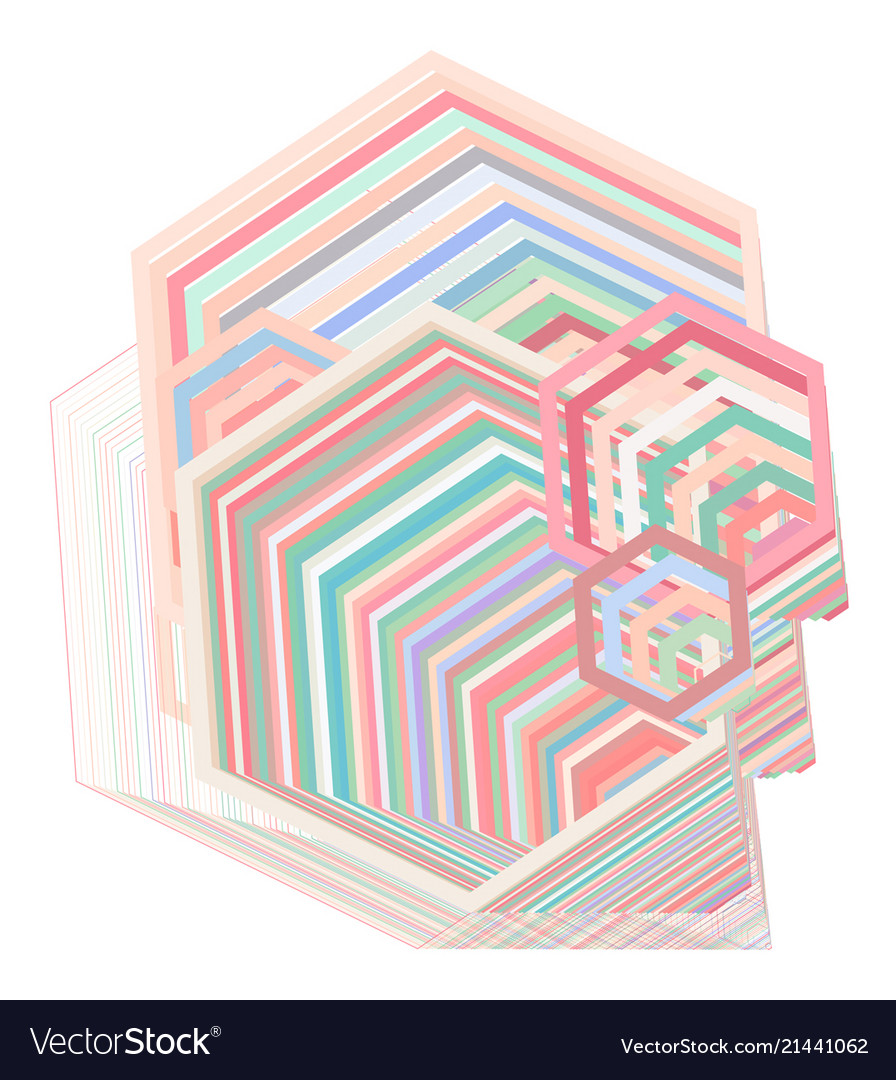 Color abstract hexagon geometric pattern Vector Image
