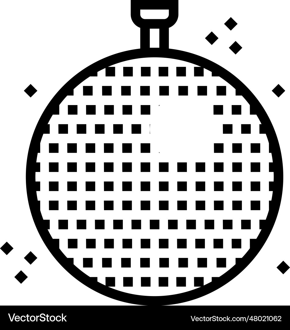 Disco ball retro music line icon Royalty Free Vector Image
