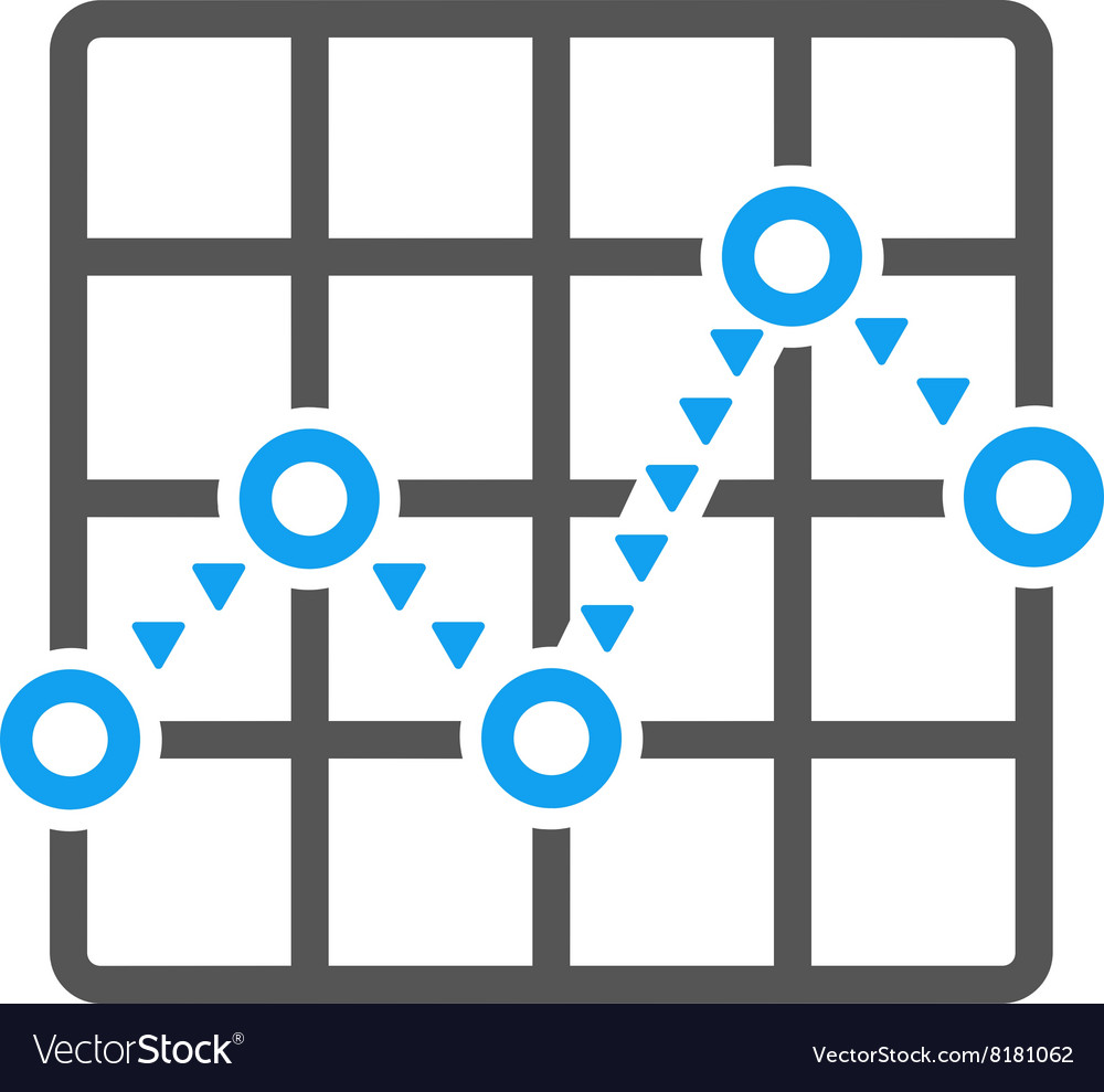 Dotted line grid plot flat symbol Royalty Free Vector Image