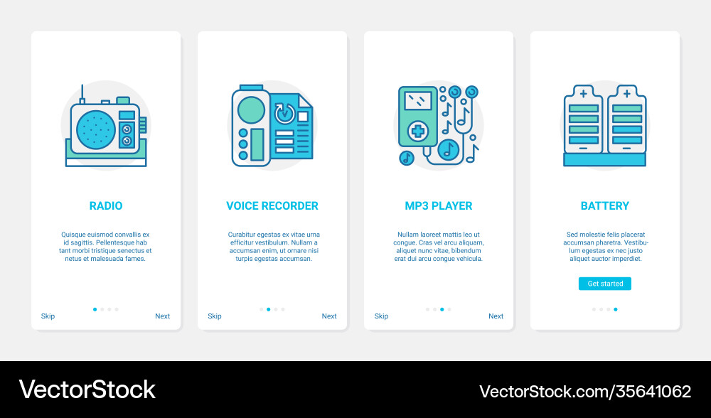 Electronic devices to play or record music audio Vector Image