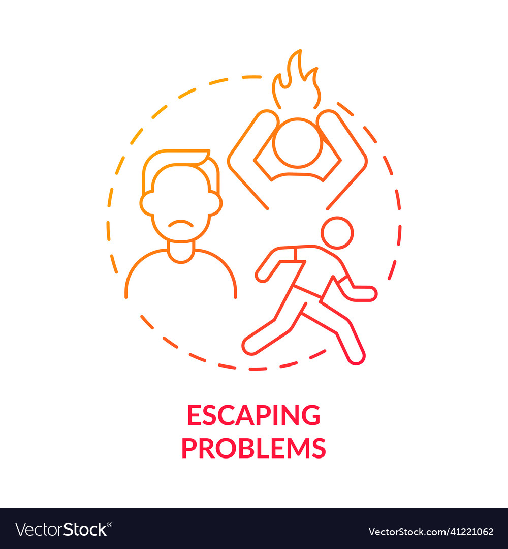 Escaping problems red gradient concept icon Vector Image