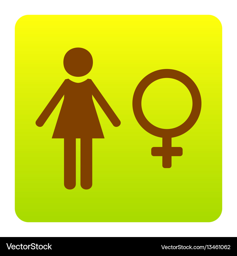 Female sign brown icon Royalty Free Vector Image