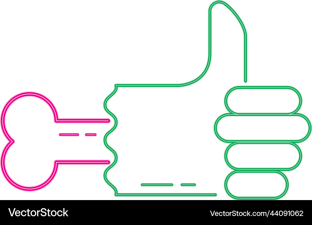 Halloween zombie hand neon light Royalty Free Vector Image