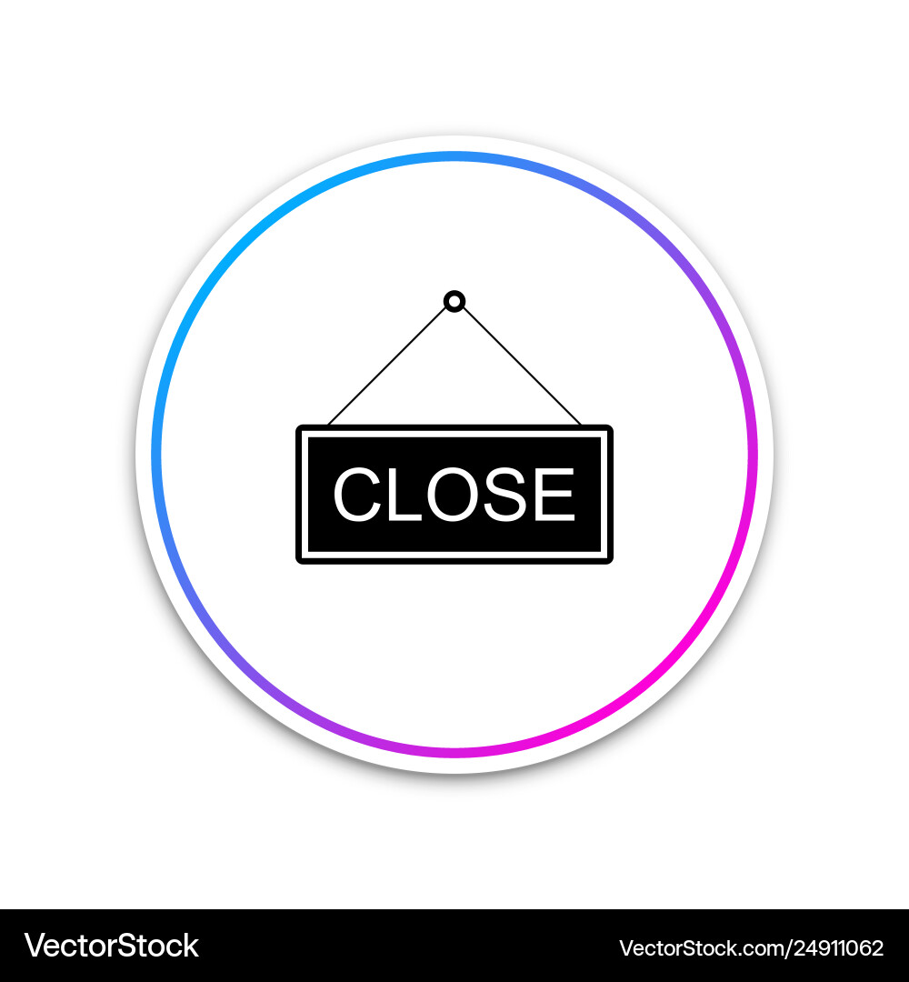Hanging sign with text close icon isolated Vector Image
