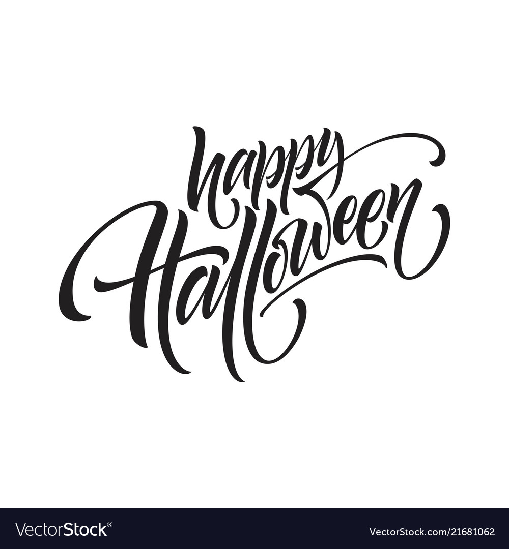 Happy halloween hand drawn creative calligraphy Vector Image