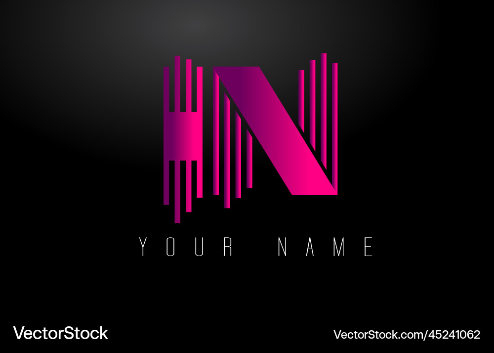 In magenta lines letter logo creative line Vector Image