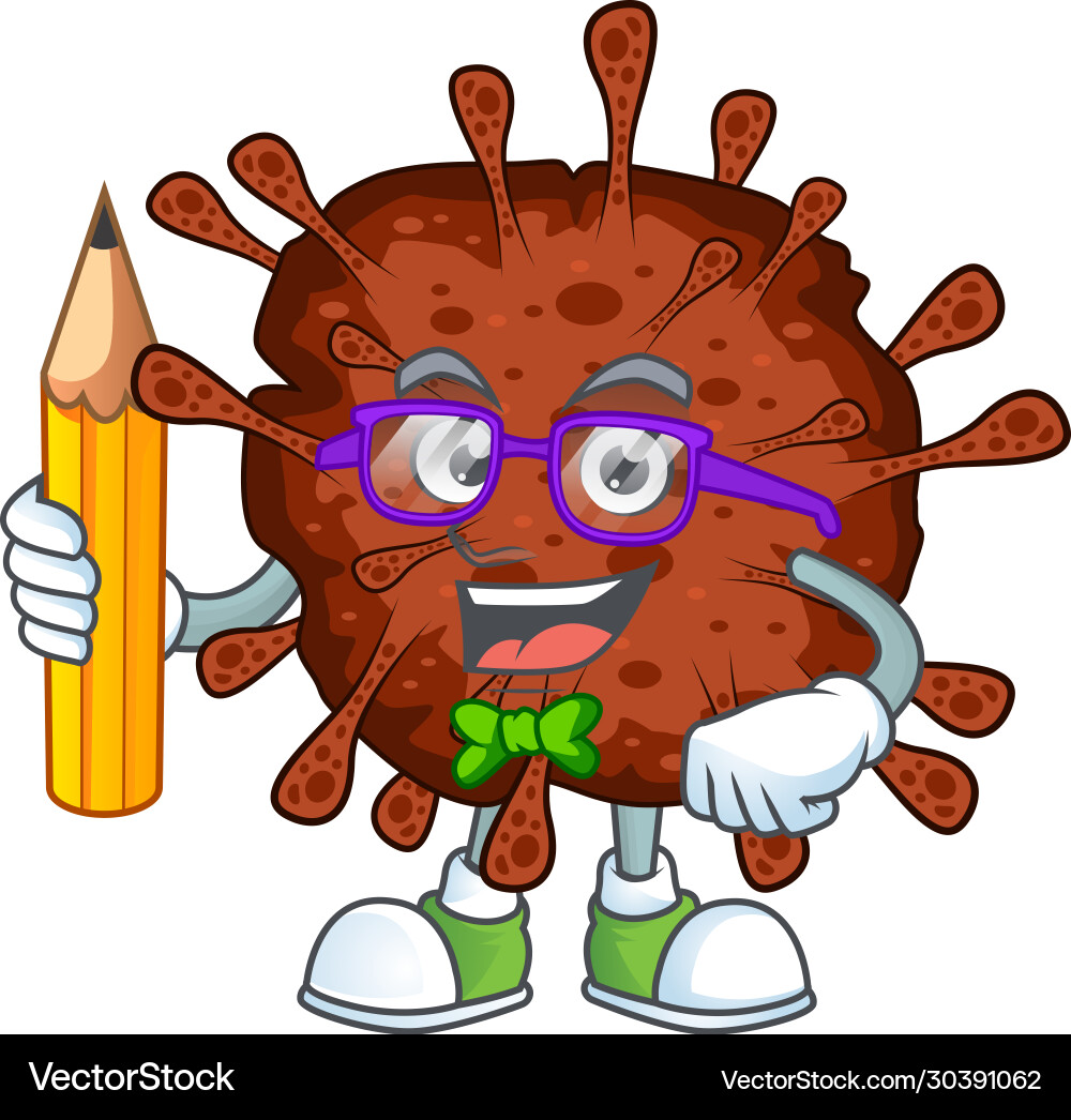 Infection coronavirus clever student character Vector Image