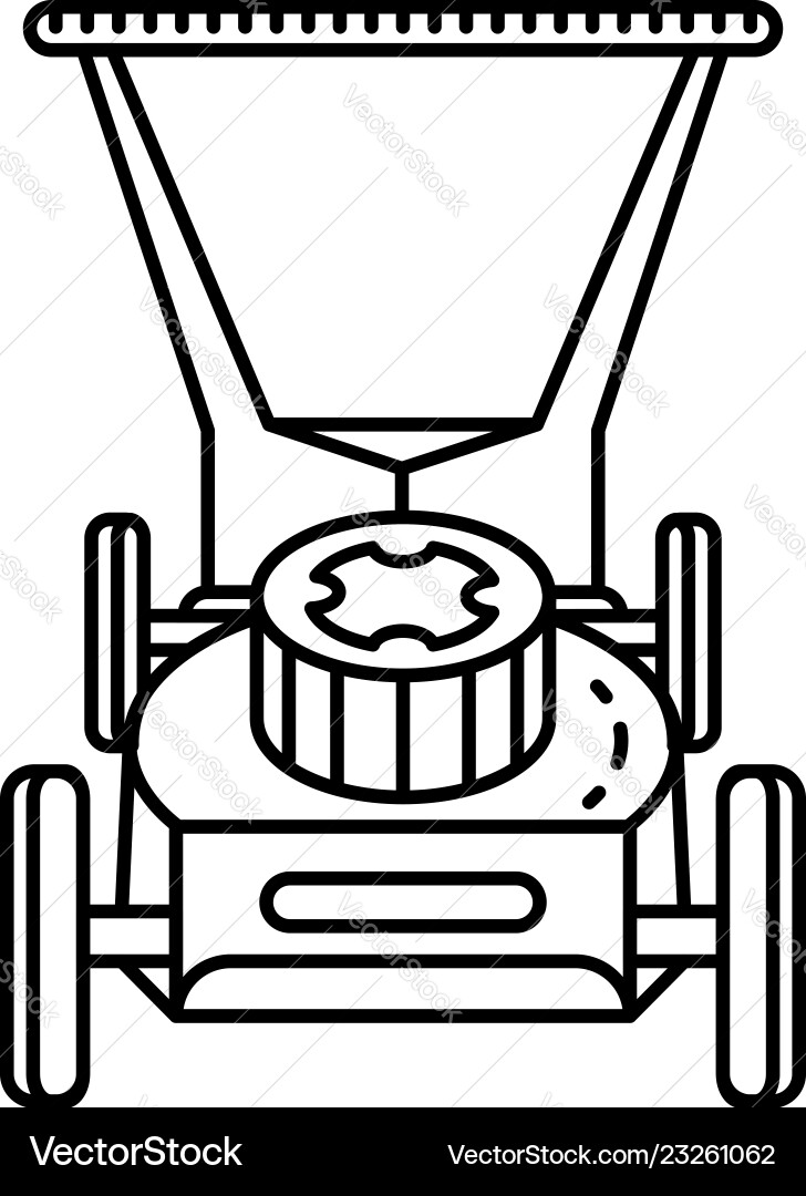 Lawn mower icon outline style Royalty Free Vector Image