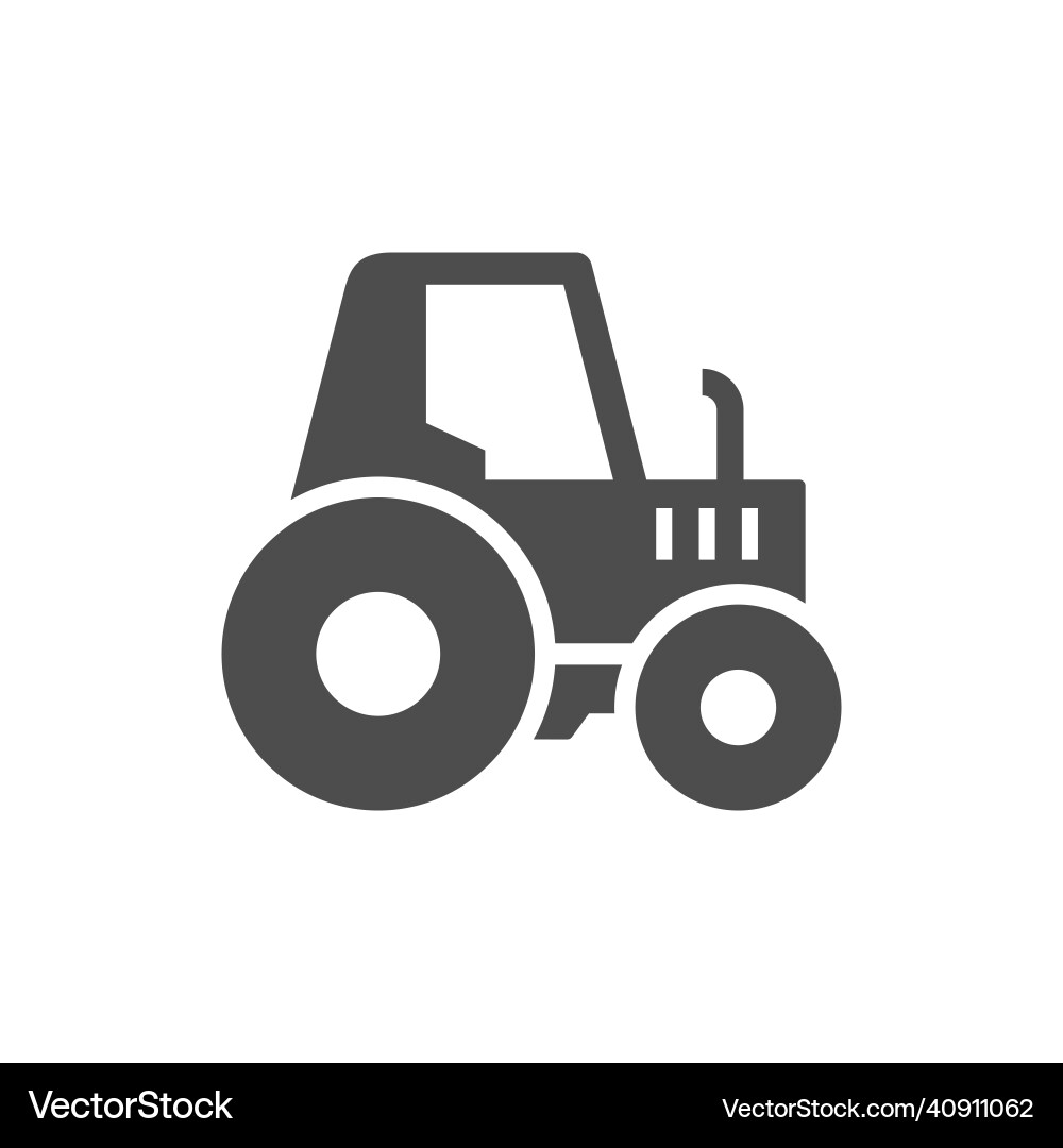 Modern agricultural tractor glyph icon Royalty Free Vector