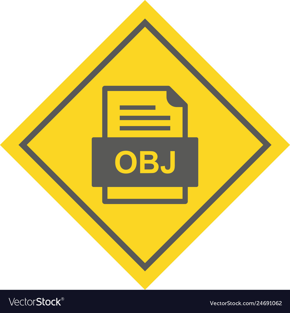 Obj file document icon Royalty Free Vector Image