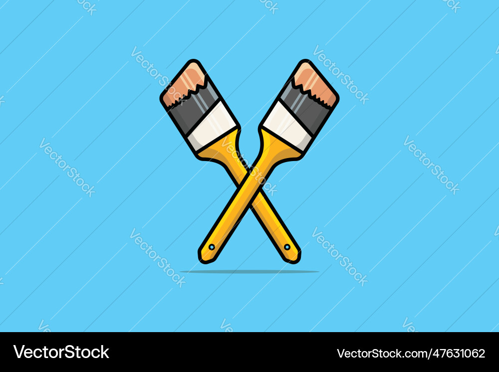 Paint brush in cross sign Royalty Free Vector Image