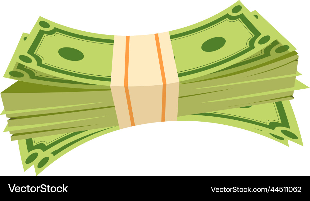 Pile money cartoon Royalty Free Vector Image - VectorStock