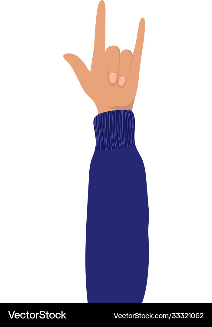 Rock sign with hand design Royalty Free Vector Image