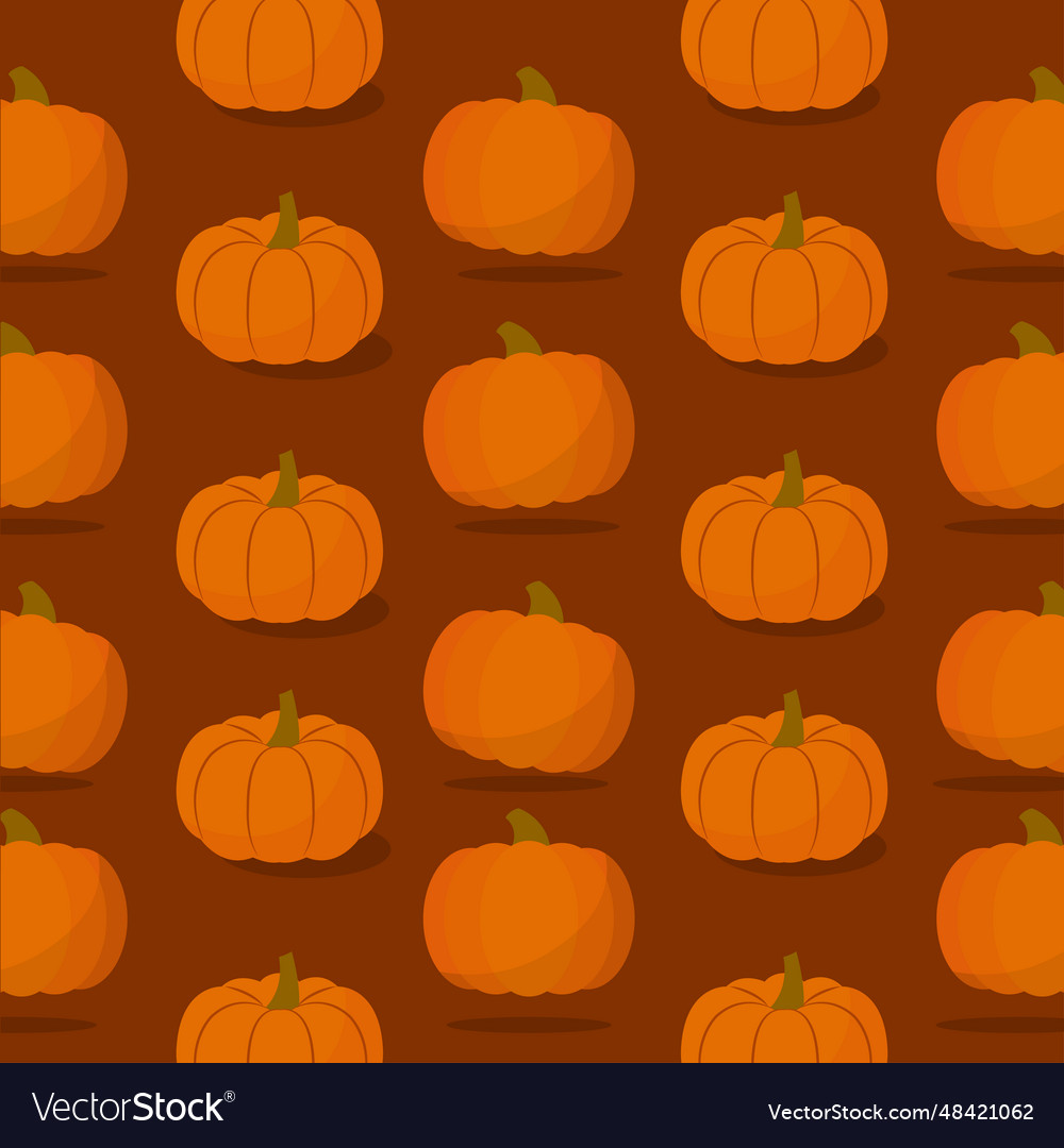 Seamless pattern background with autumn pumpkin Vector Image