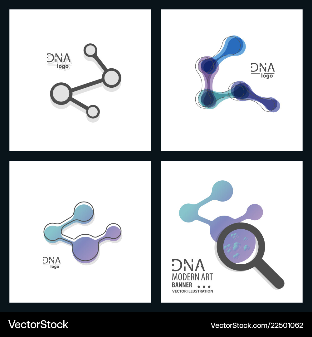 Set of dna design over white background Royalty Free Vector