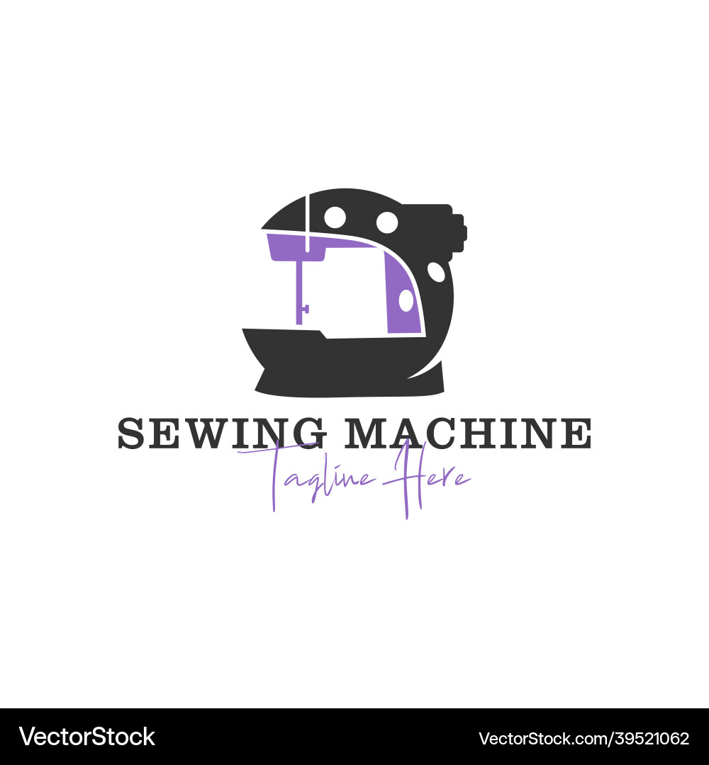 Shirt sewing machine inspiration logo Royalty Free Vector