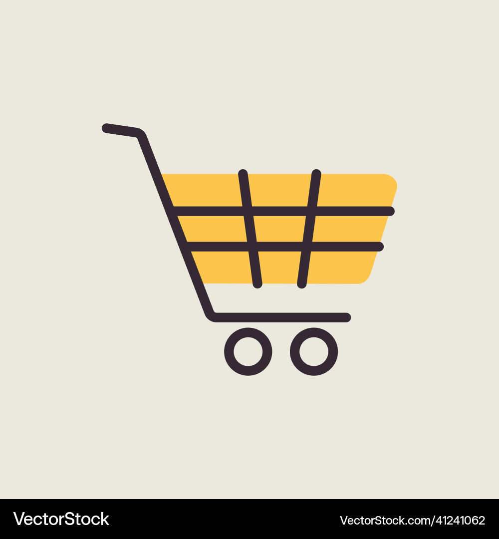 Shopping mall cart flat icon e-commerce sign Vector Image