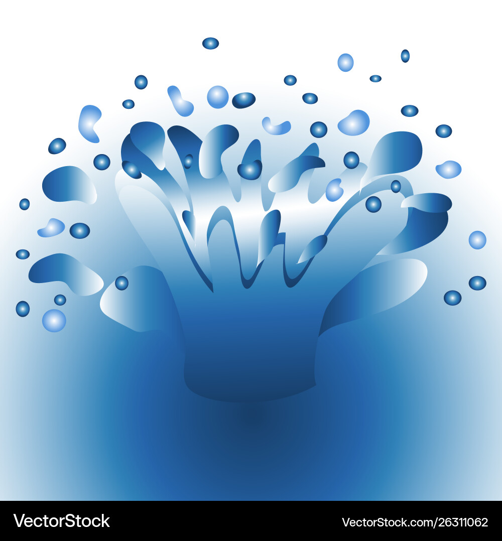 Splash water drops flying in air water Royalty Free Vector
