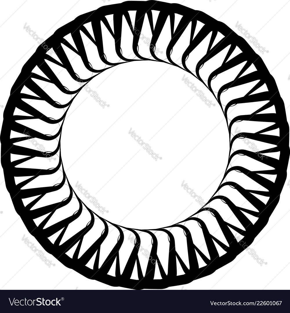 Abstract Monochrome Circular Spirally Element Vector Image