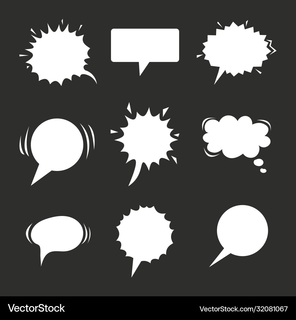 Cartoon speech balloons collection on chalkboard Vector Image