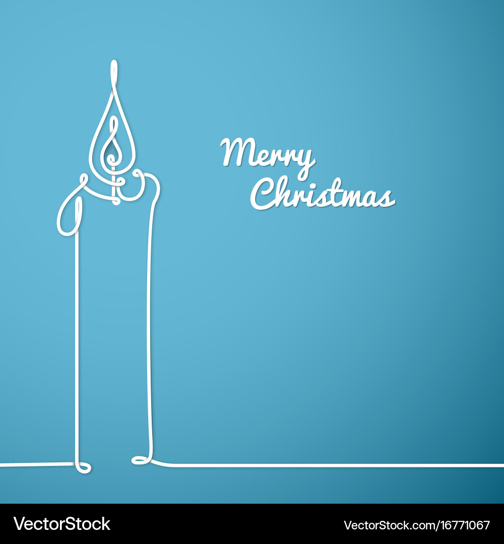 Christmas card - continuous line drawing Vector Image