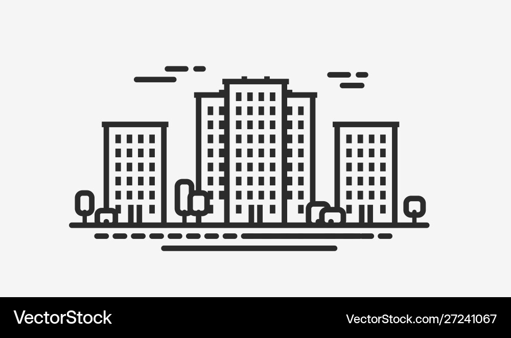 City icon cityscape construction building Vector Image