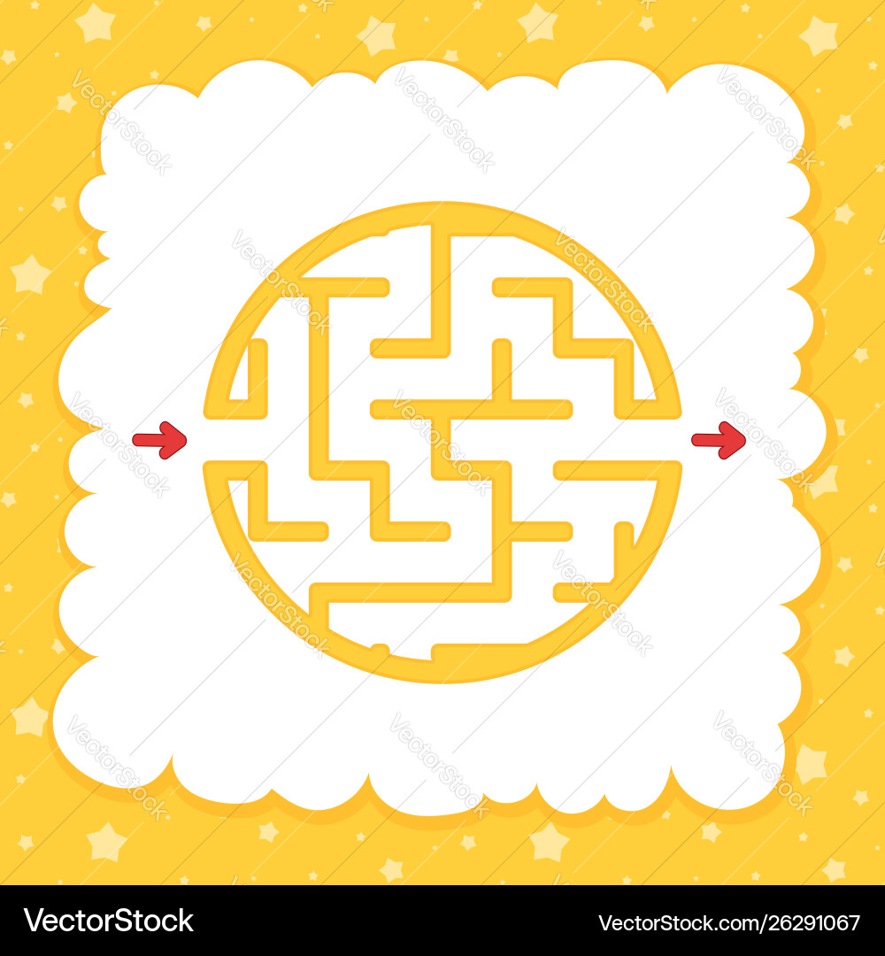Color round simple labyrinth kids worksheets Vector Image