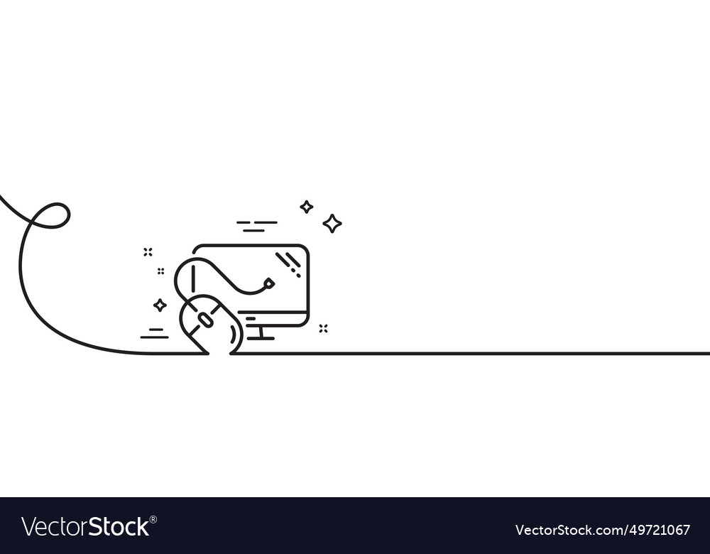 Computer line icon pc mouse component sign Vector Image