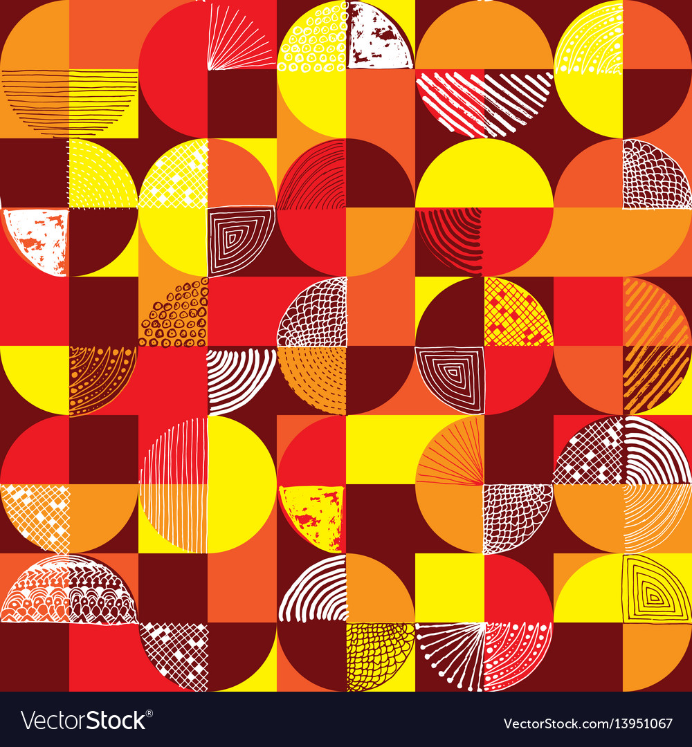 Creative geometric and handdrawn seamless pattern Vector Image