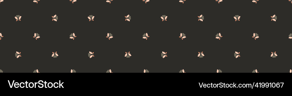 Dark boho flowers seamless border pattern Vector Image