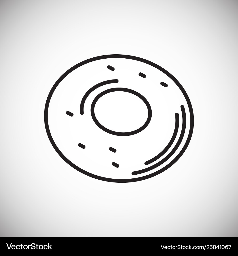 Donut outline icon on white background for graphic