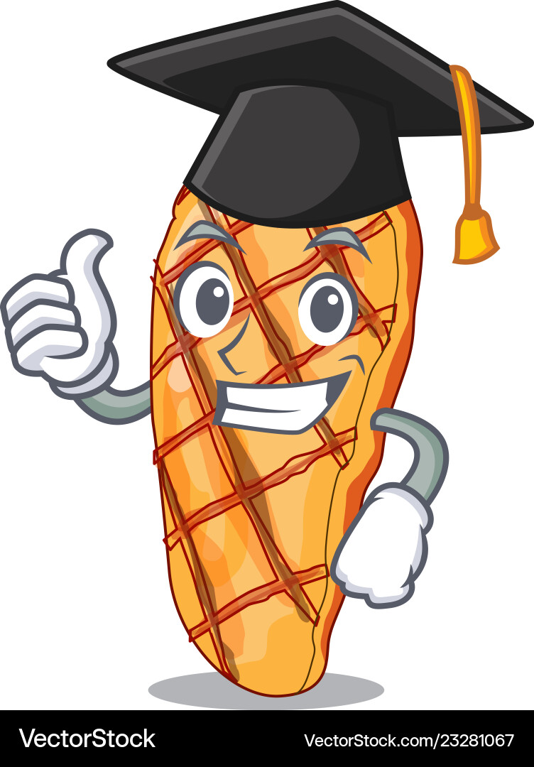Graduation grilled chicken served with character Vector Image