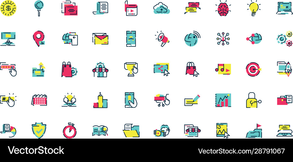 Isolated digital marketing icon set design Vector Image