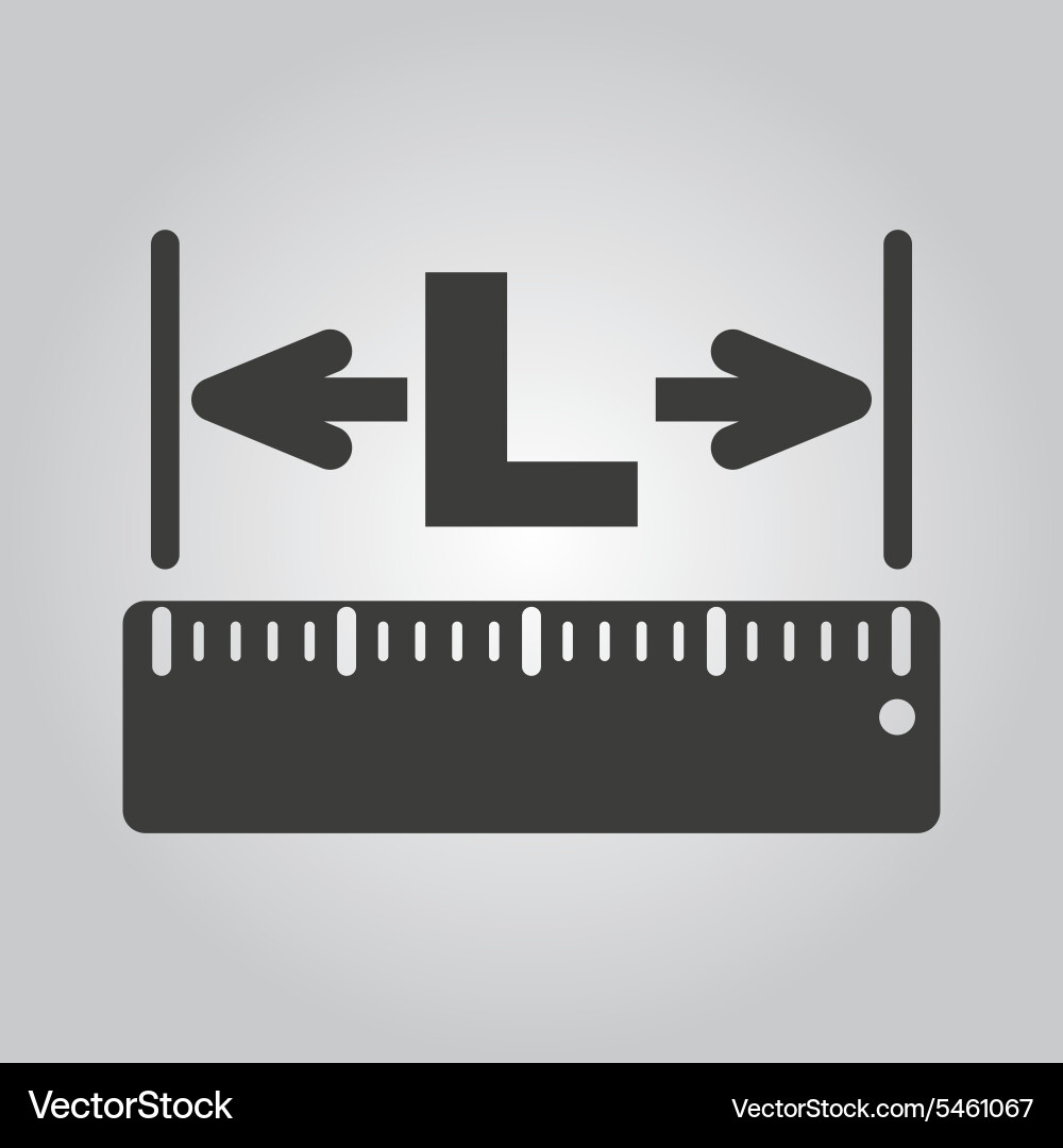 Length icon longitude yardage lgth symbol Vector Image