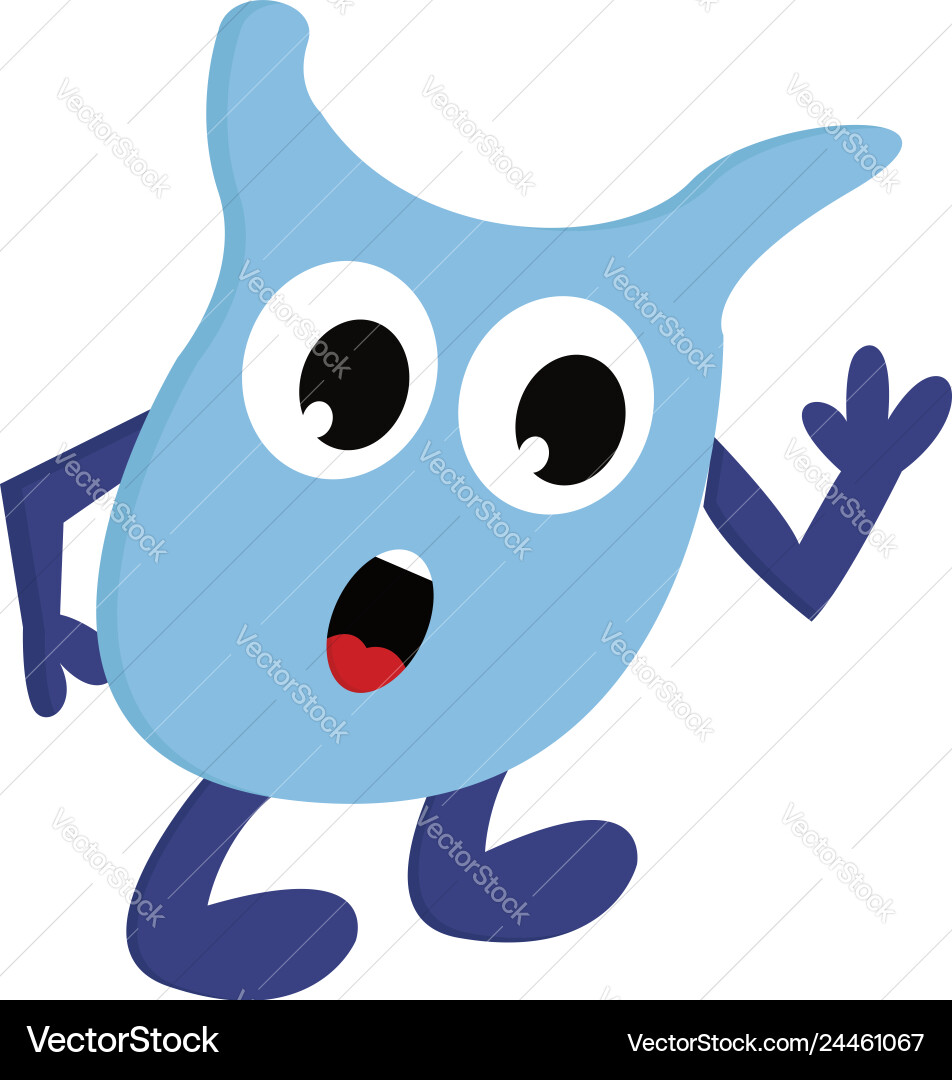 Light blue blob monster with dark arms Royalty Free Vector