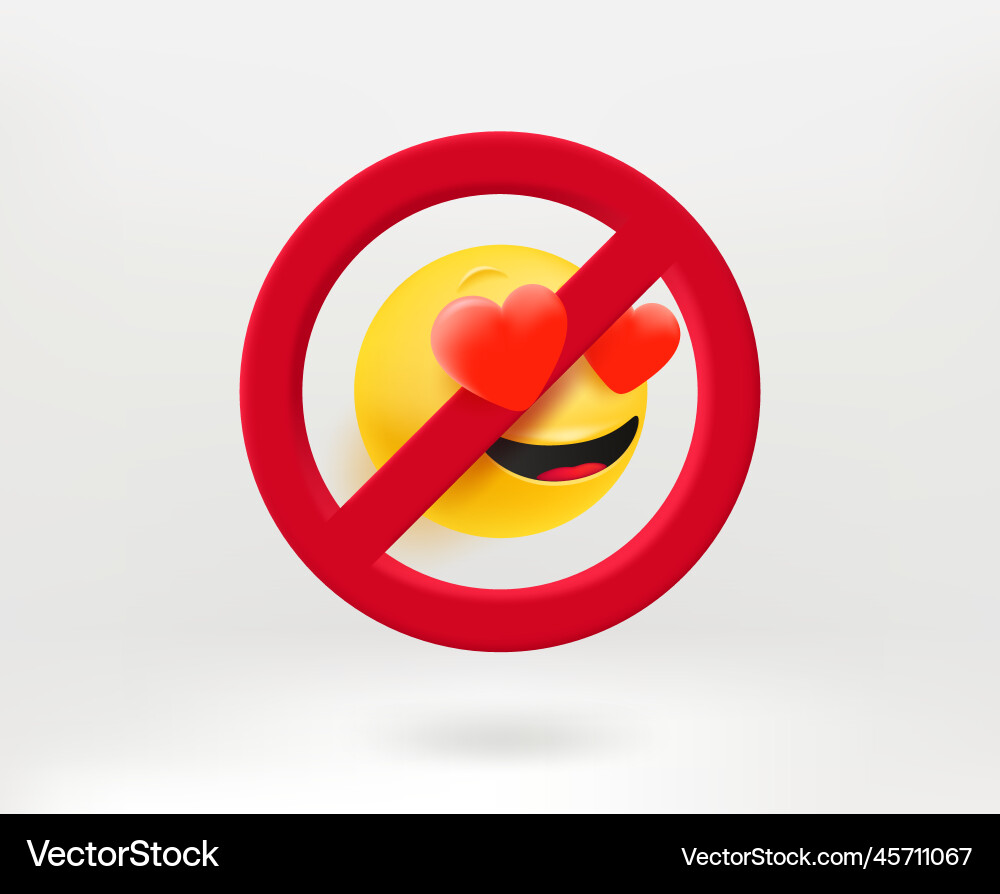 No love concept with emoji 3d Royalty Free Vector Image