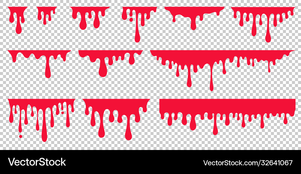 Red dripping paint looking like drip blood or Vector Image