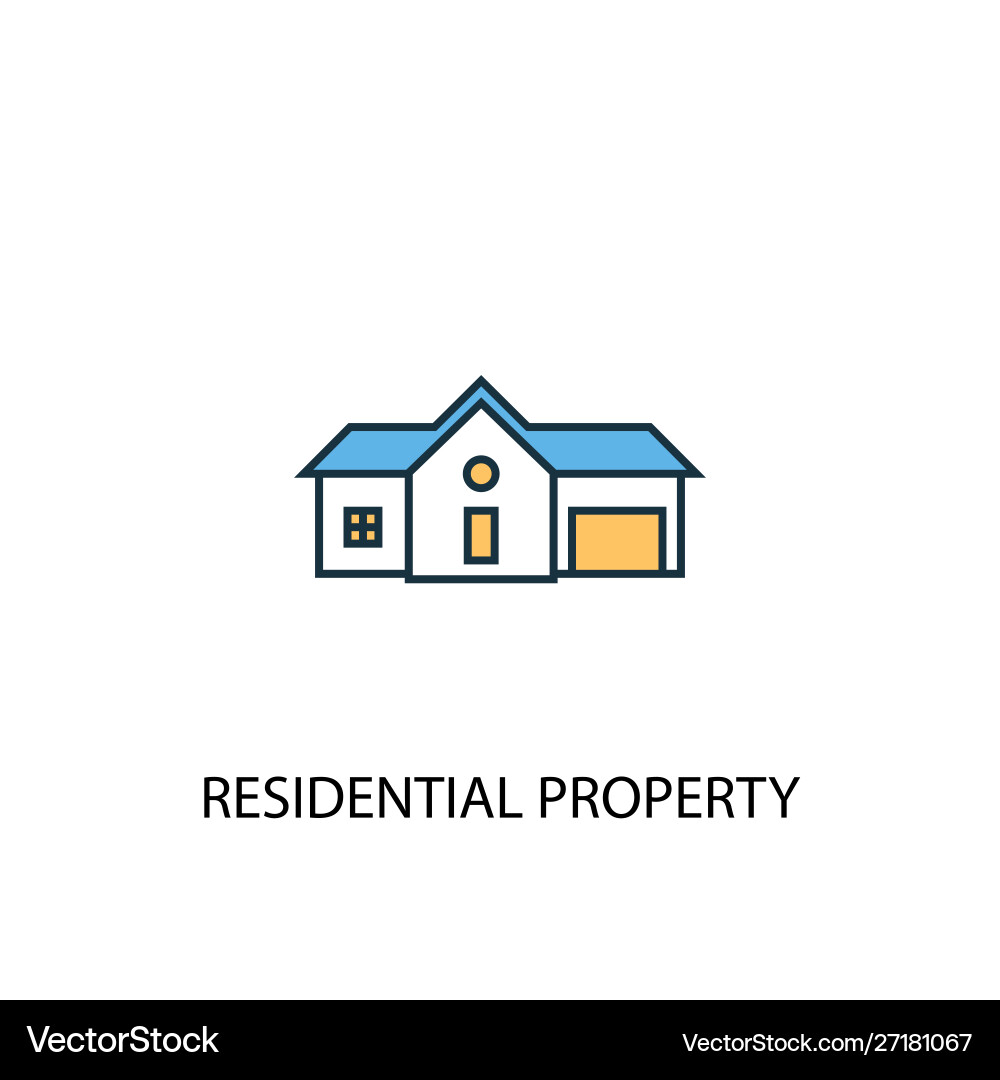 Residential property concept 2 colored line icon Vector Image