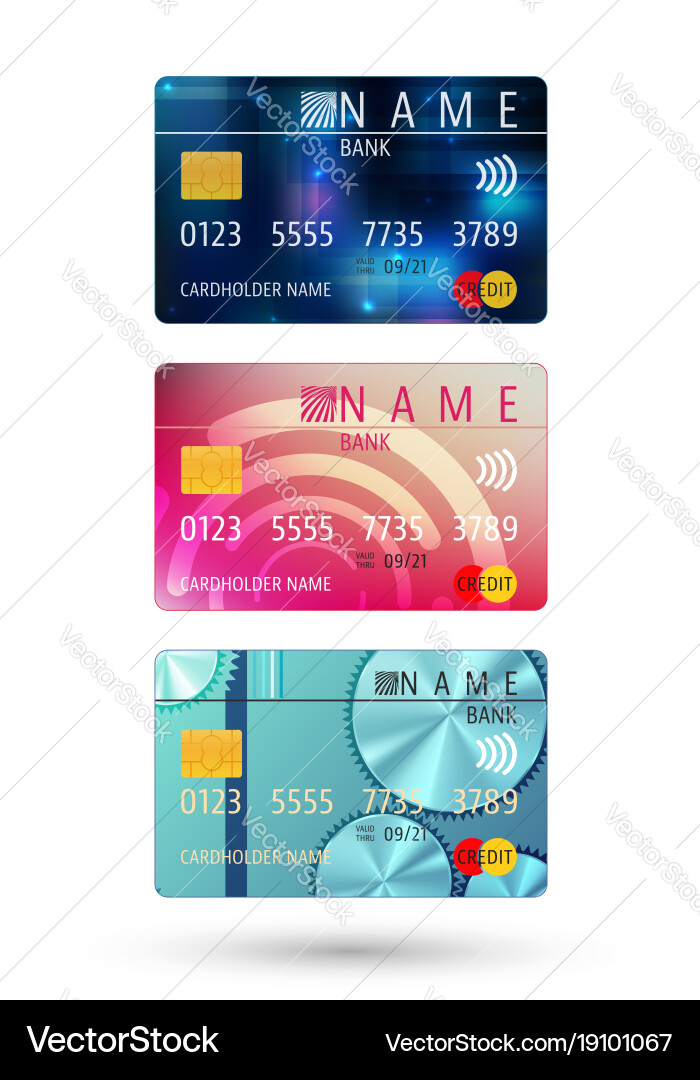 Set of credit card Royalty Free Vector Image - VectorStock