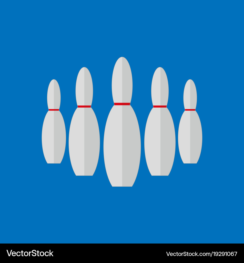 Simple flat style bowling pins sport graphic Vector Image