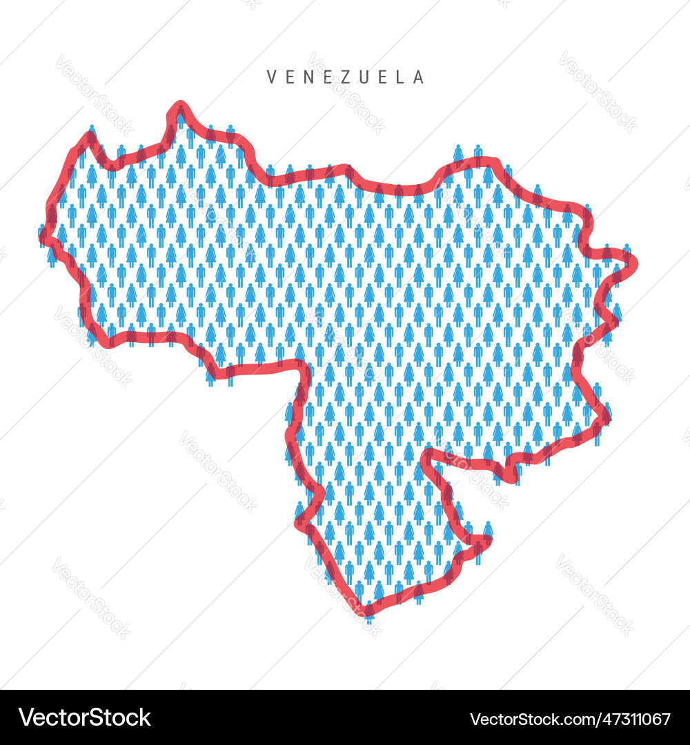 Venezuela population map stick figures venezuelan Vector Image