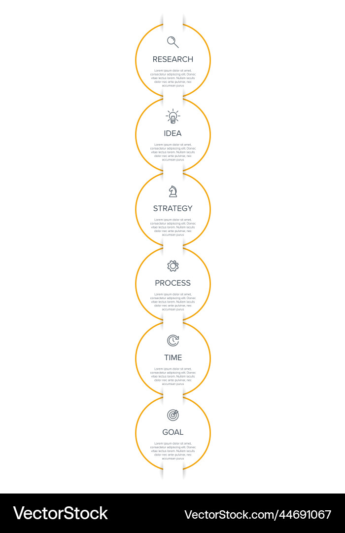 Vertical infographic design with icons and 6 Vector Image