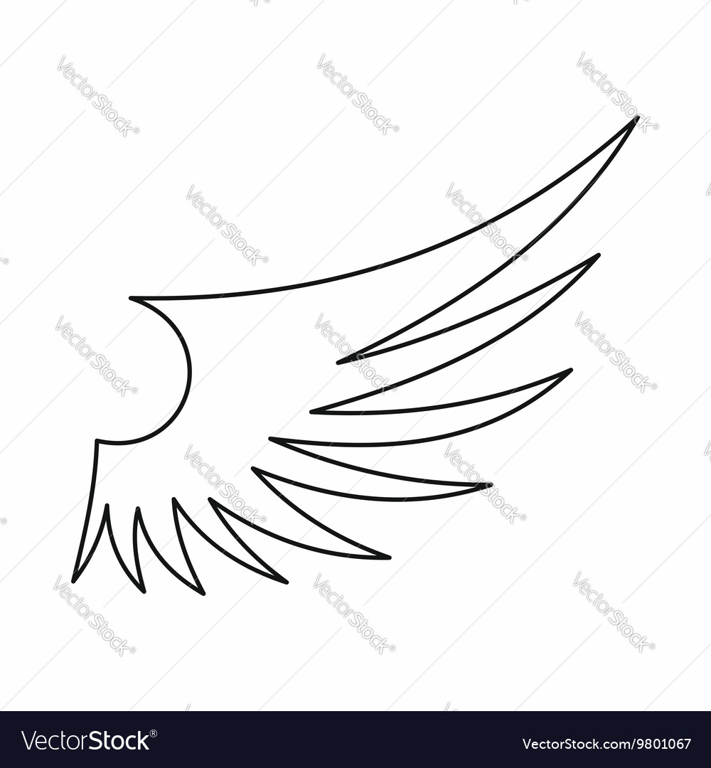 Wing icon outline style Royalty Free Vector Image Wing icon outline style Royalty Free Vector Image