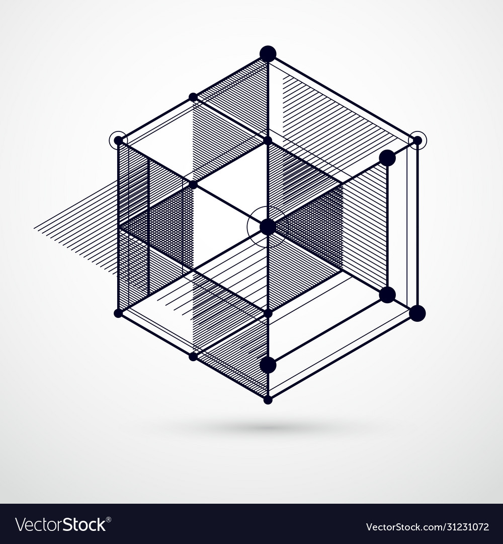 Abstract geometric 3d cube pattern and black Vector Image