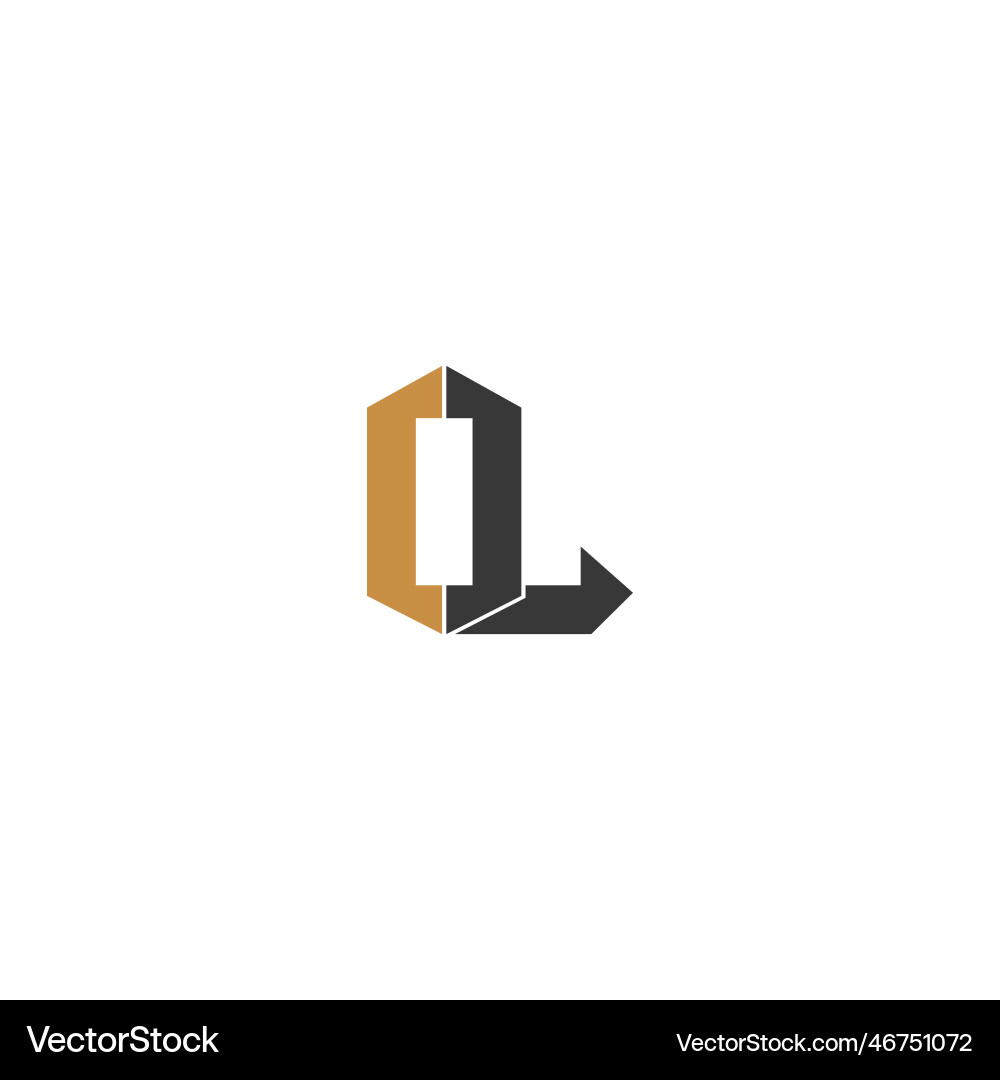 Alphabet initials logo ol lo o and l Royalty Free Vector