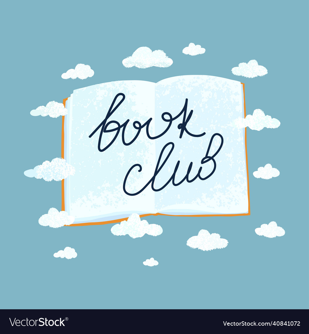 Book club hand drawn lettering Royalty Free Vector Image
