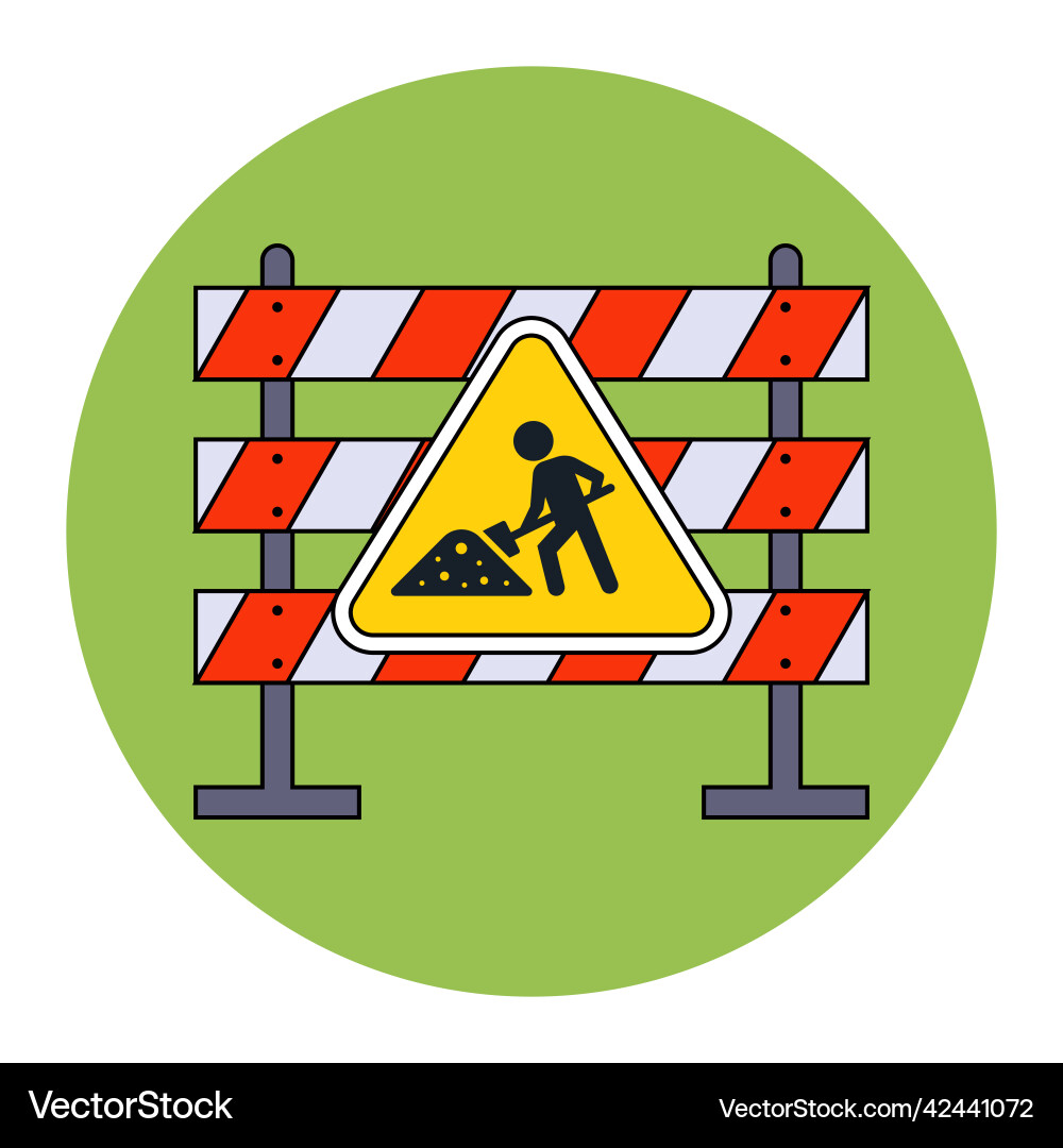 Construction fencing for motorists sign under Vector Image
